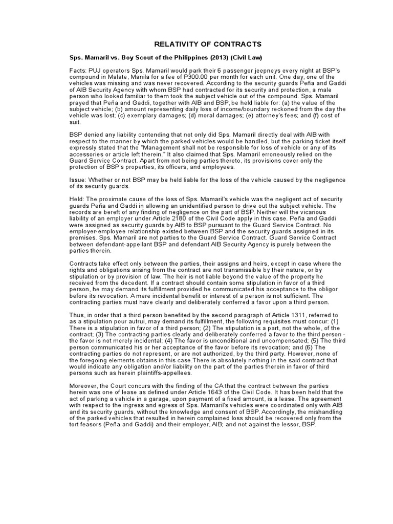 Relativity of Contracts | PDF