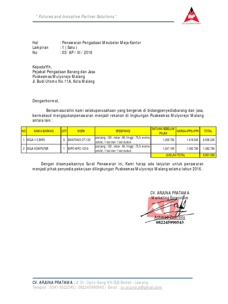 Penawaran Meubeler | PDF