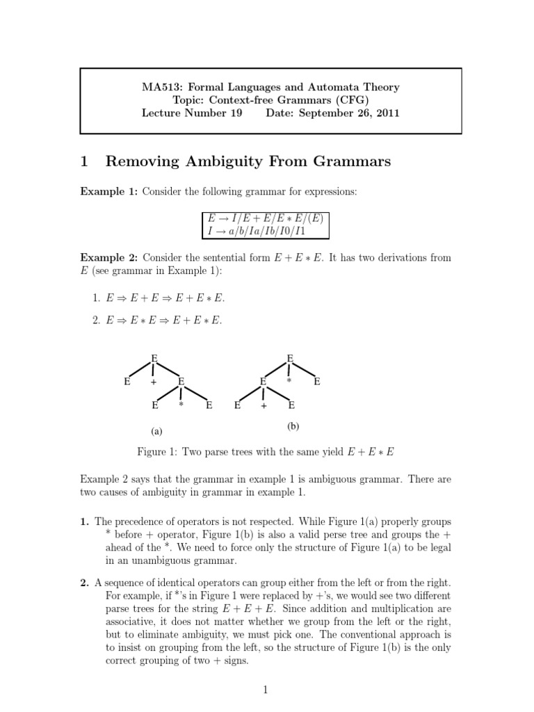 Ambiguous Grammar | PDF | Syntax (Logic) | Theoretical Computer Science