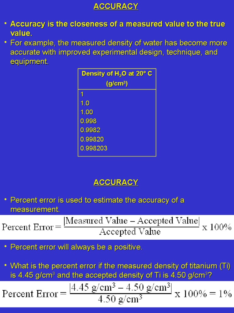 Accuracy and Precision CH104w01 Analytical ChemistryAccuracy and ...