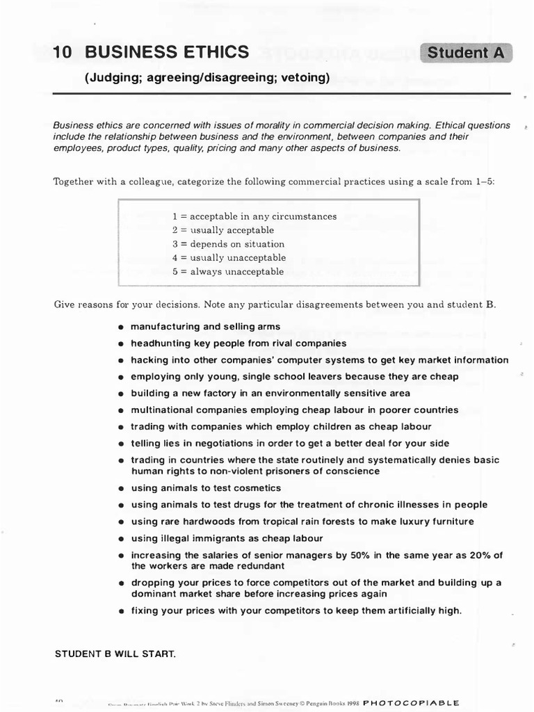 Business Ethics Activity1 | PDF
