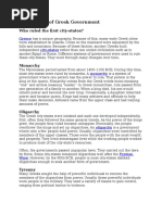 Four Types of Government in Ancient Greece | PDF | Tyrant | Political ...