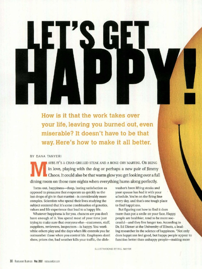 Let's Get Happy | PDF | Happiness | Positive Psychology