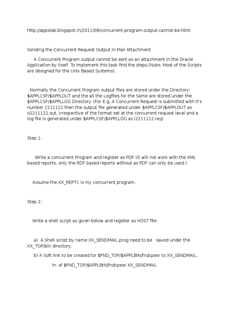 Sending The Concurrent Request Output In Mail Attachment Pdf Command Line Interface File 
