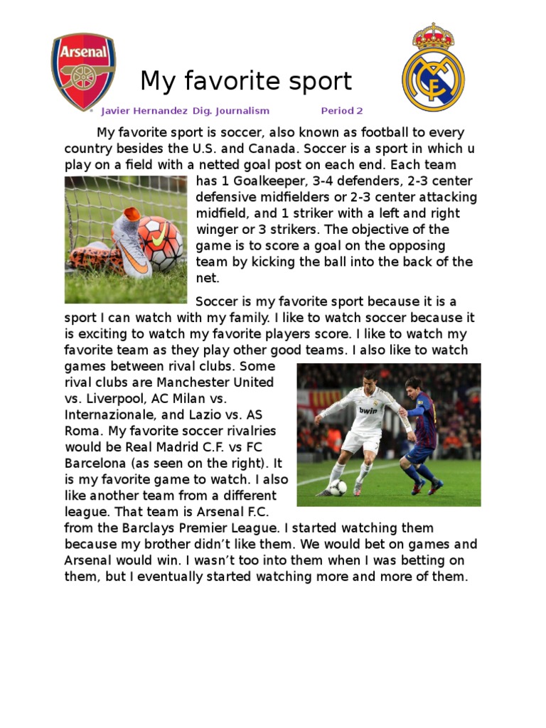 My Favorite Sport: Soccer Explained | PDF | Sports & Recreation