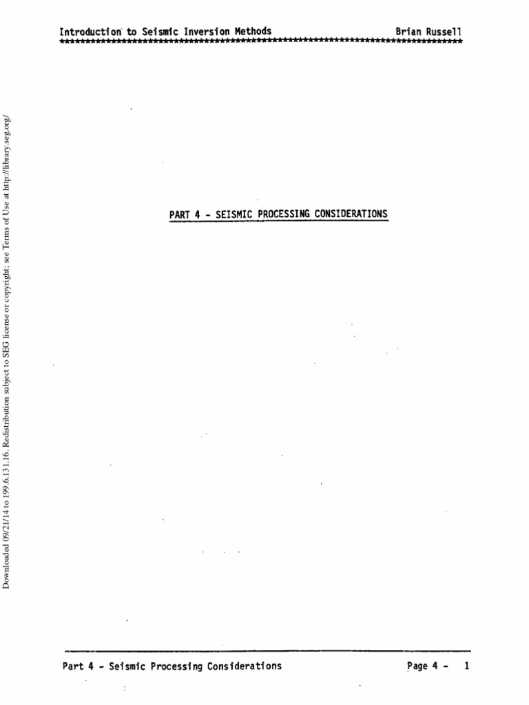 Introduction'to Seismic Inversion Methods Brian Russell: Part 4 ...