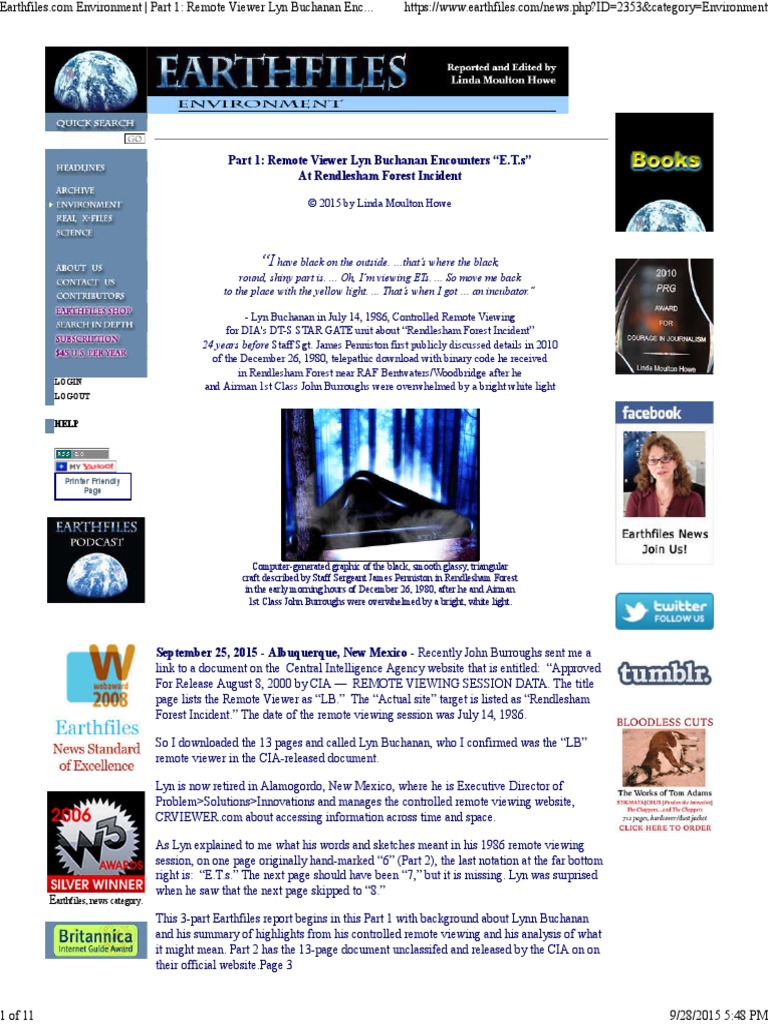 Environment - Part 1 - Remote Viewer Lyn Buchanan Encounters "E.T.s" at ...