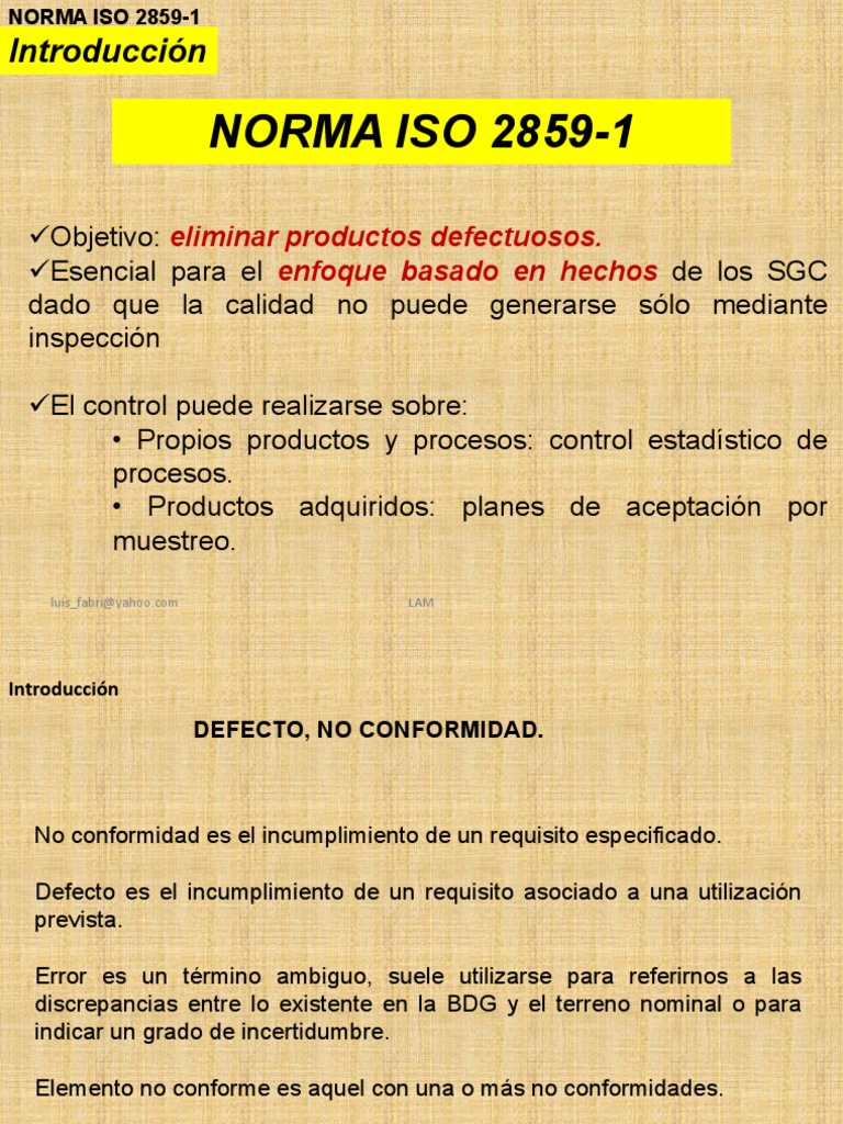 Norma Iso 2859 1 2014 | PDF | Muestreo (Estadísticas) | Calidad (comercial)