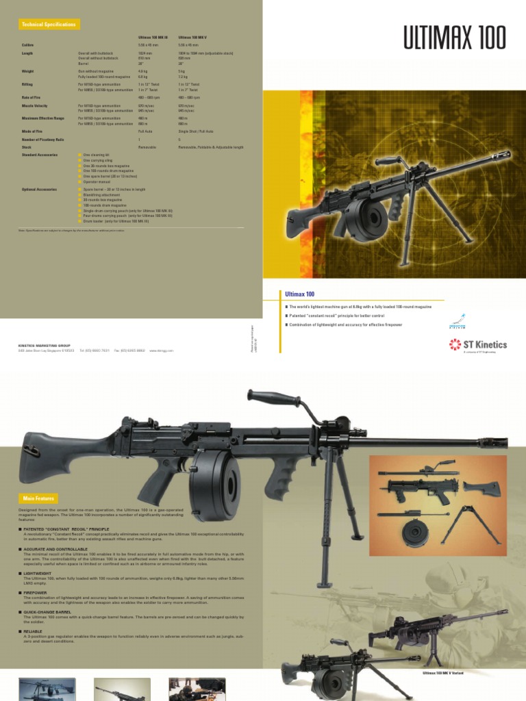 Ultimax 100 | PDF | Machine Gun | Ammunition