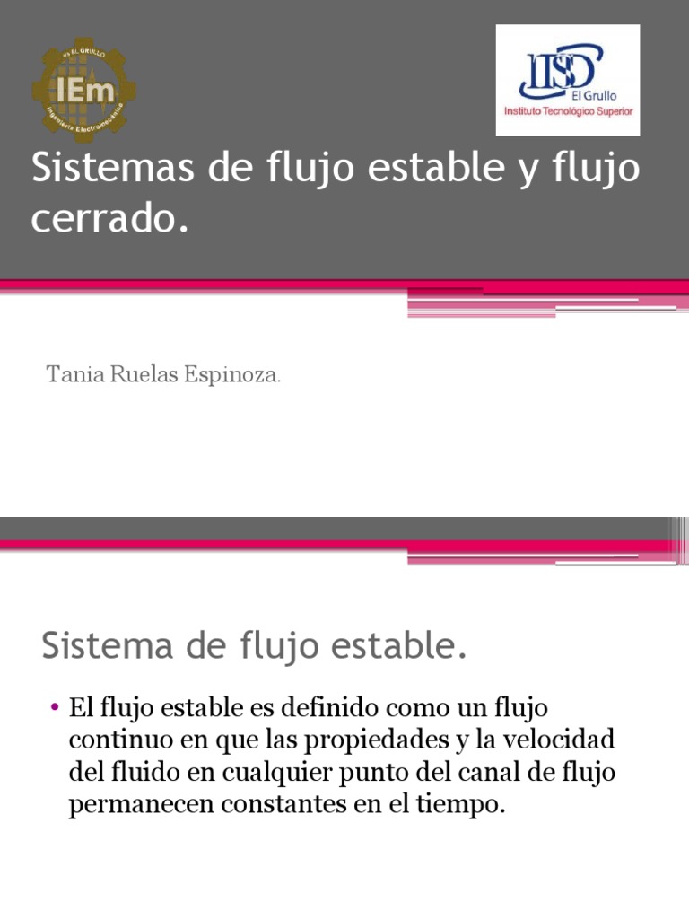 1.6 Sistemas de Flujo Estable y Flujo Cerrado | PDF