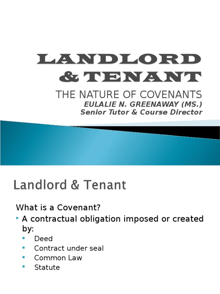 The Nature of Covenants | PDF | Leasehold Estate | Covenant (Law)