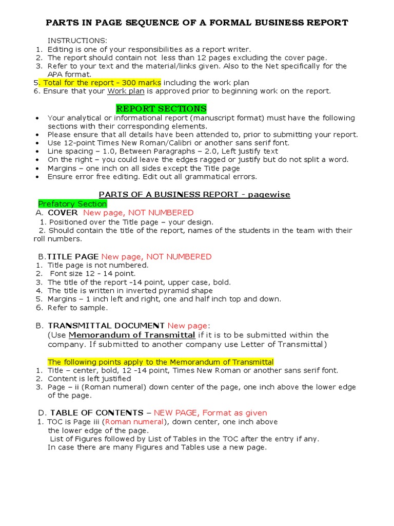 Business Report Structure Guide | PDF | Paragraph | Typefaces