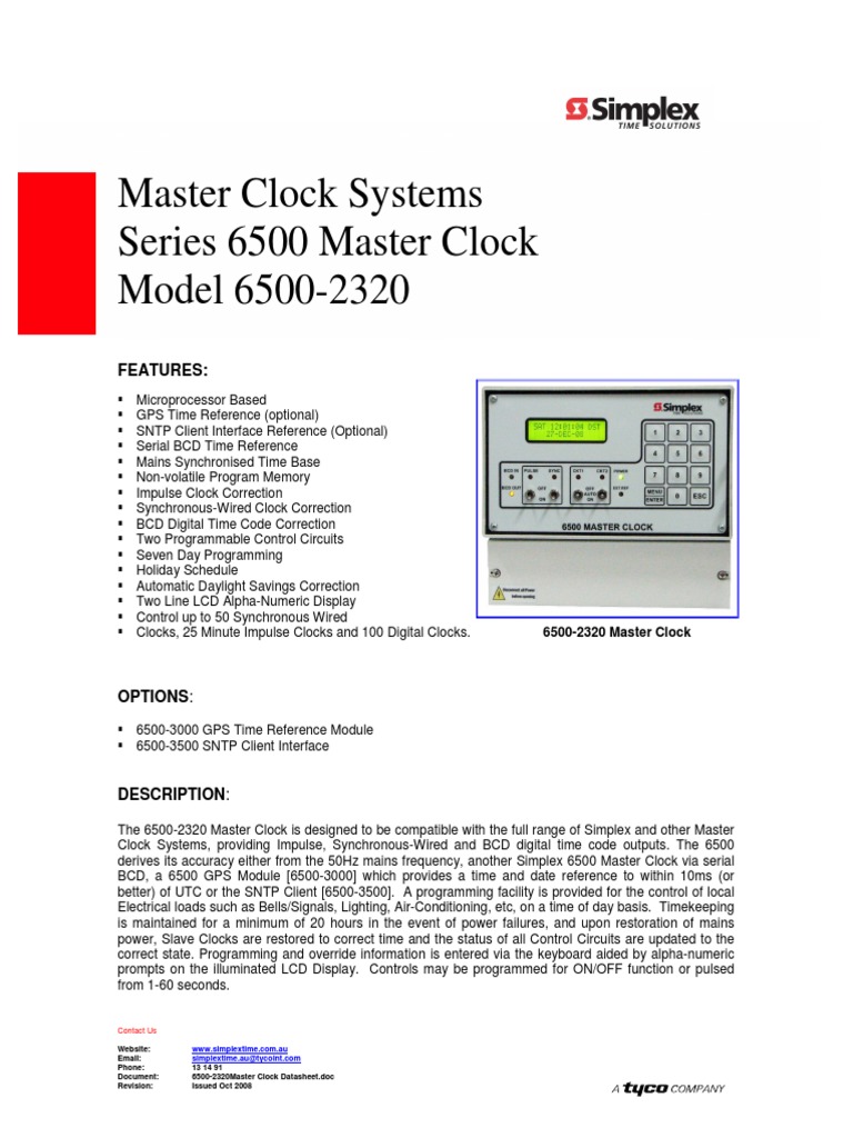 6500-2320 Master Clock Overview | PDF | Clock | Global Positioning System