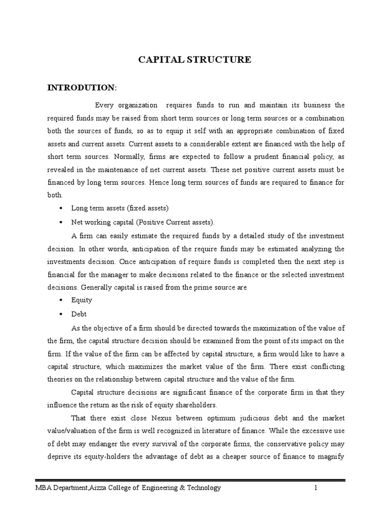 Capital Structure Analysis | PDF | Capital Structure | Financial Capital