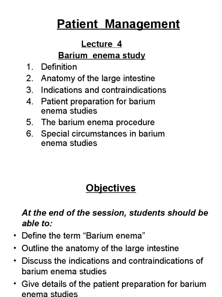 Barium Enema Patient Preparation Guide | PDF | Large Intestine | Surgery