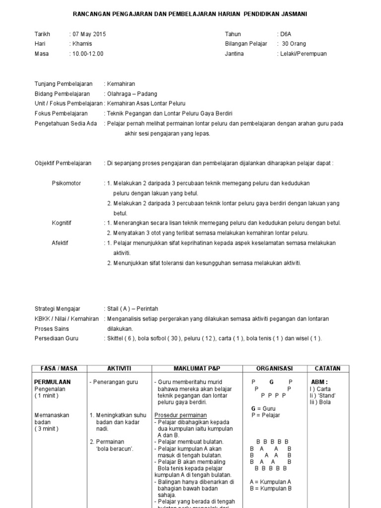 RPH Lontar Peluru | PDF