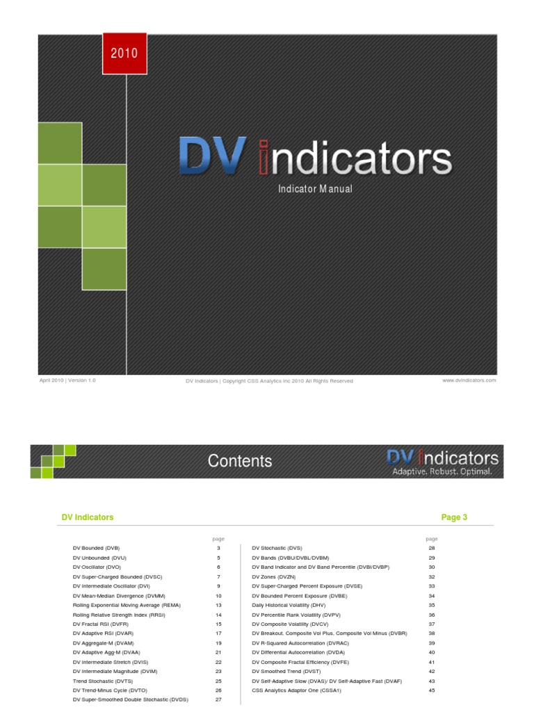 DV Indicators Manual v1 Free | PDF | Financial Markets | Valuation ...