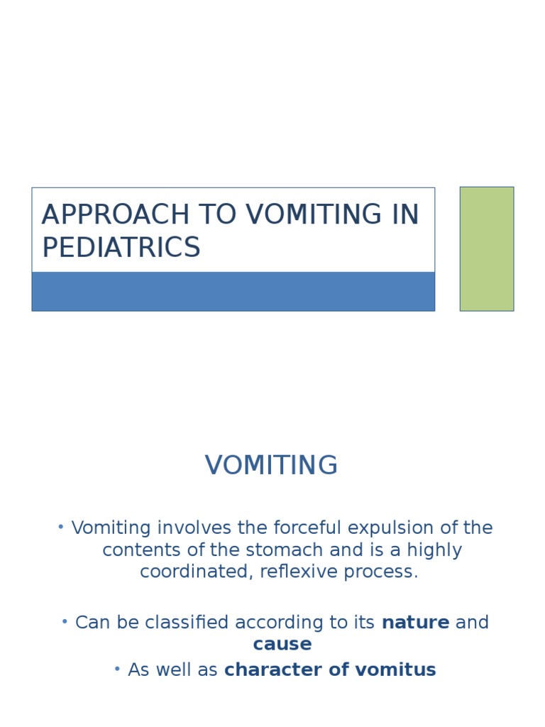 Approach To Vomiting | PDF | Vomiting | Food Intolerance