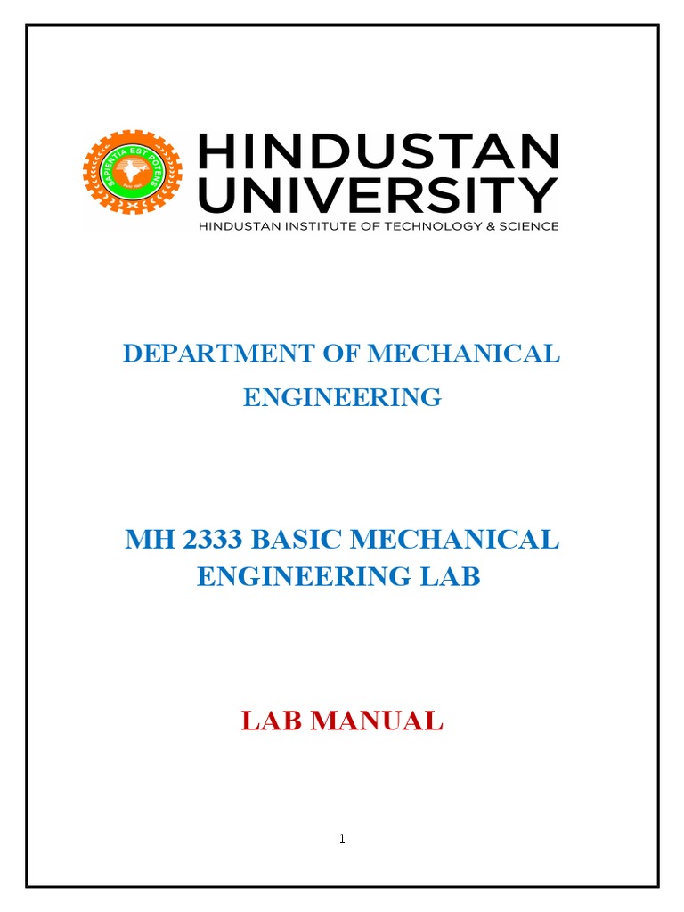 Basic Mechanical Engineering Lab Manual | PDF | Internal Combustion Engine | Diesel Engine
