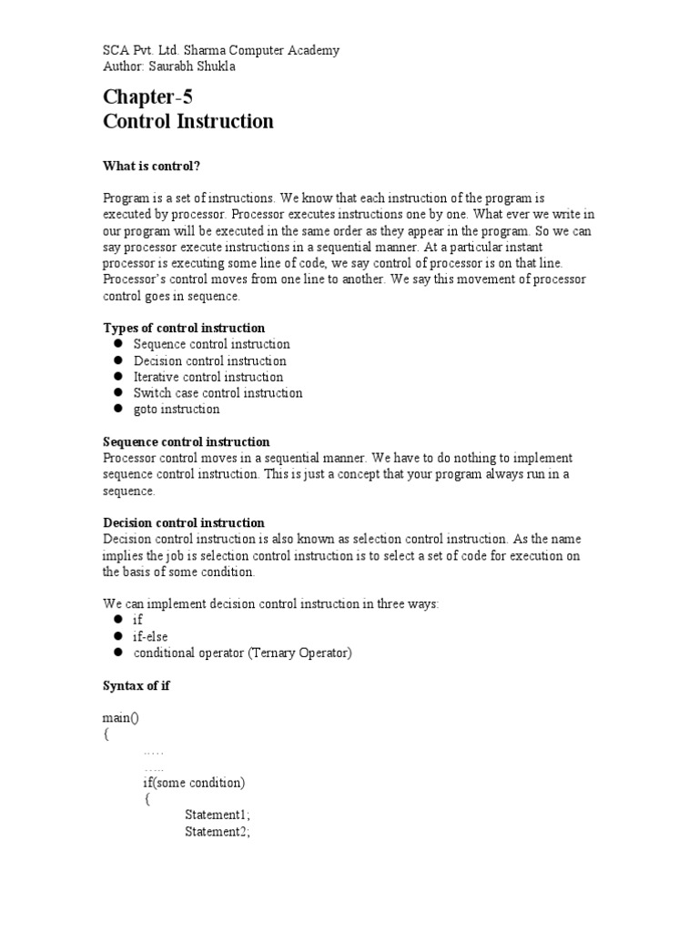 Chapter-5 Control Instruction | Download Free PDF | Instruction Set ...