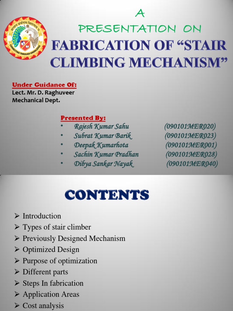 Fabrication of Stair Climbing Mechanism | PDF | Transmission (Mechanics ...