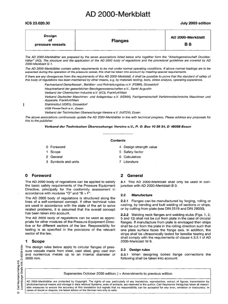 AD 2000-Merkblatt B 8 2003 | PDF