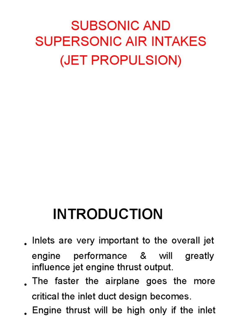 Subsonic and Supersonic Air Intakes | PDF | Mach Number | Aerodynamics
