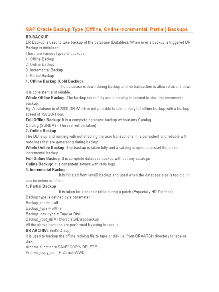 Sap Oracle Backup Pdf Oracle Database Backup 3898
