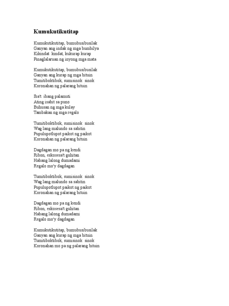 Kumu Kuti Kuti Tap | PDF