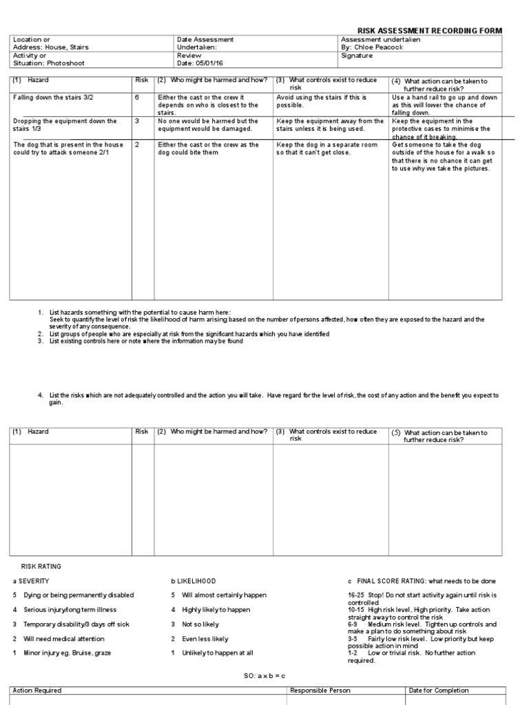 Risk Assessment - Stairs | Risk Assessment | Risk
