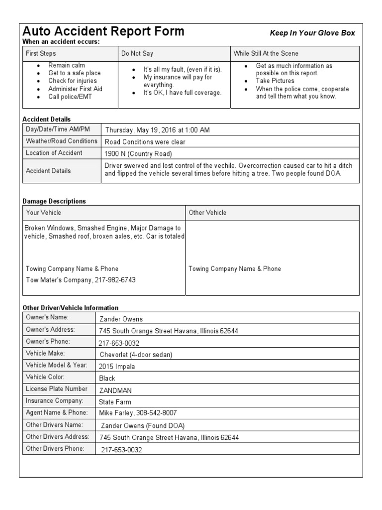Essential Auto Accident Report Guide | PDF