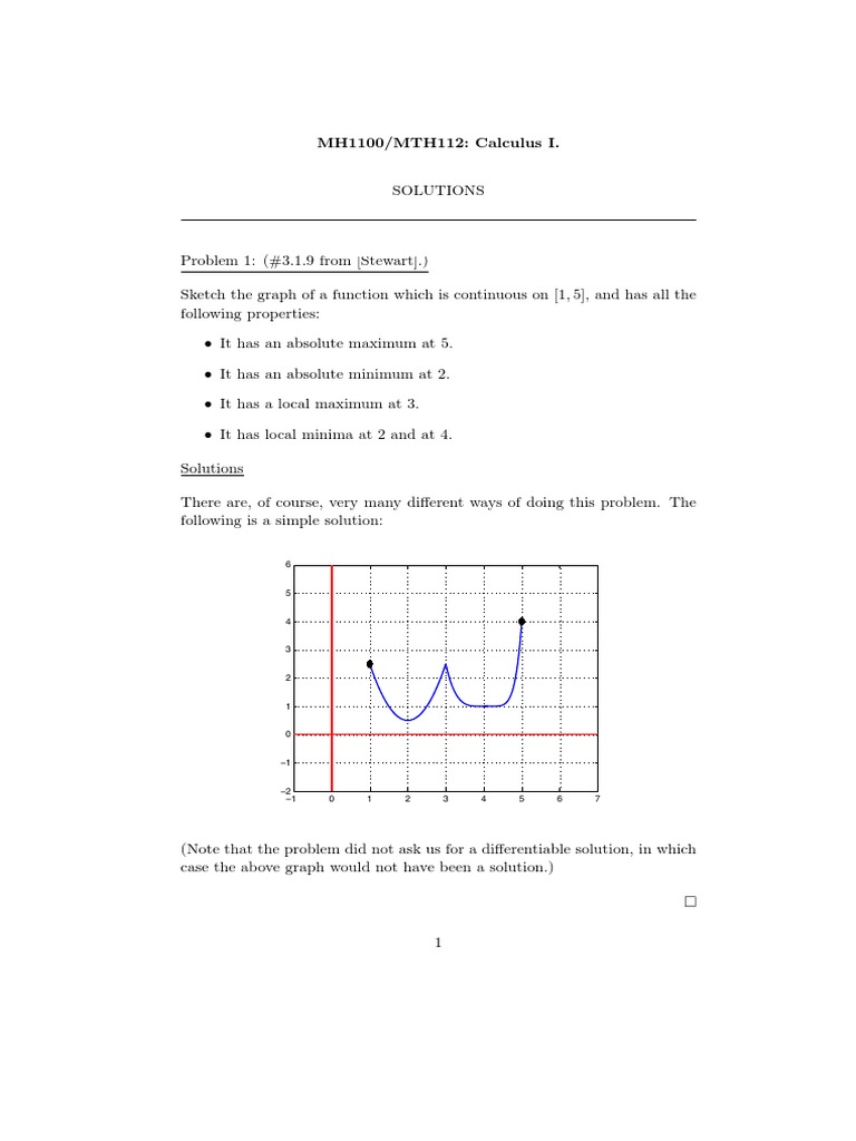 Problem Set 8 Solutions PDF | PDF | Maxima And Minima | Zero Of A Function