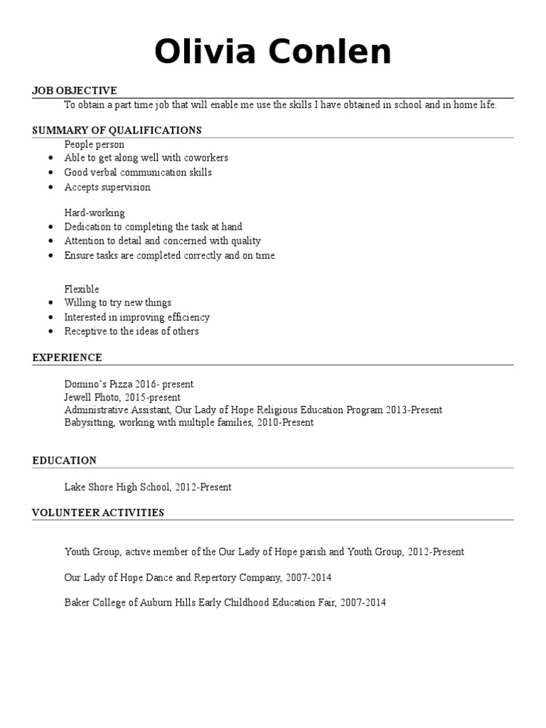 Olivia Resume | PDF
