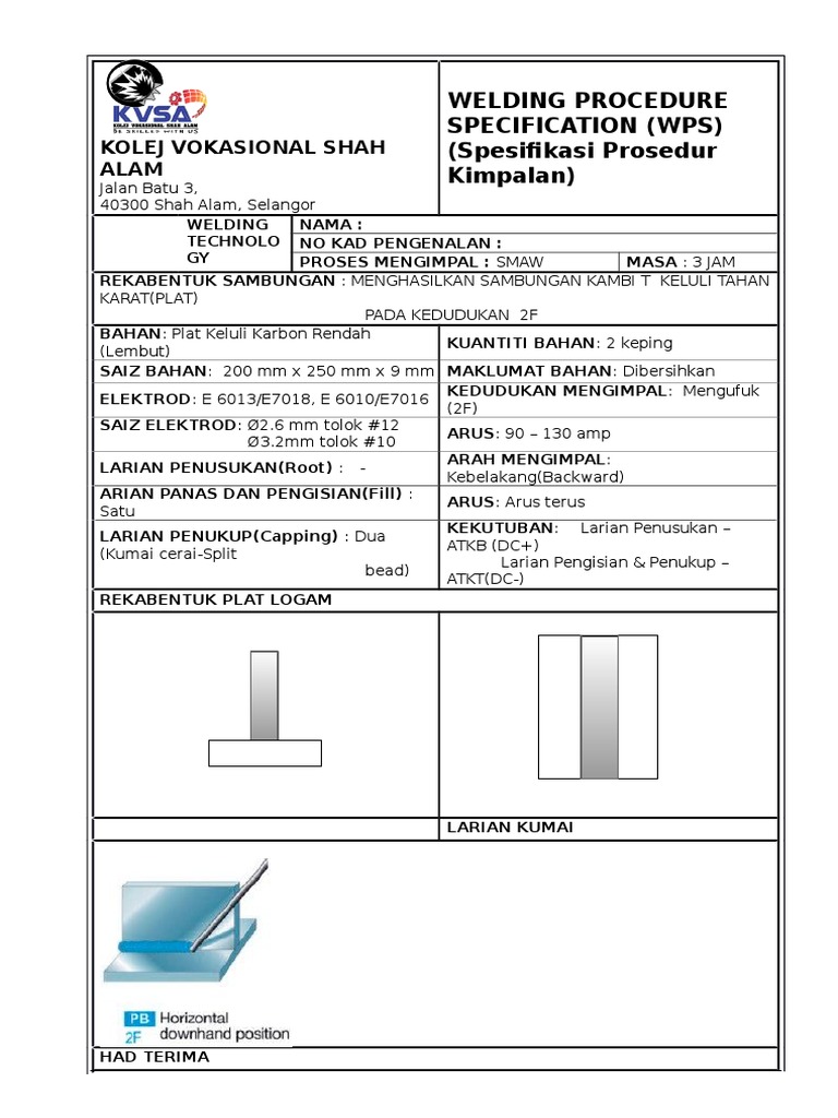 Wps 2f Stainless Steel Plate WPS | PDF