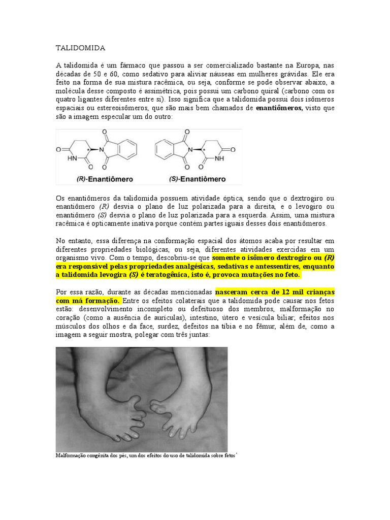 TALIDOMIDA | Isômero | Química