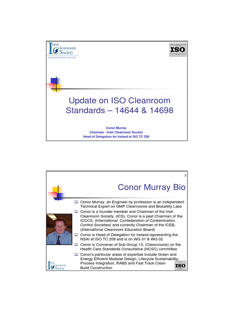 Update On ISO Cleanroom Standards 14644 Amp 14698 | PDF | Evaluation ...