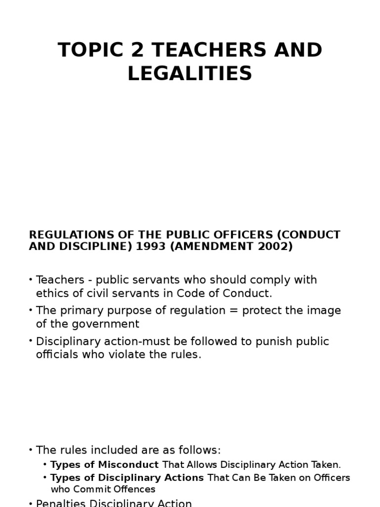 Teachers' Legal Regulations and Ethics | PDF | Special Education ...