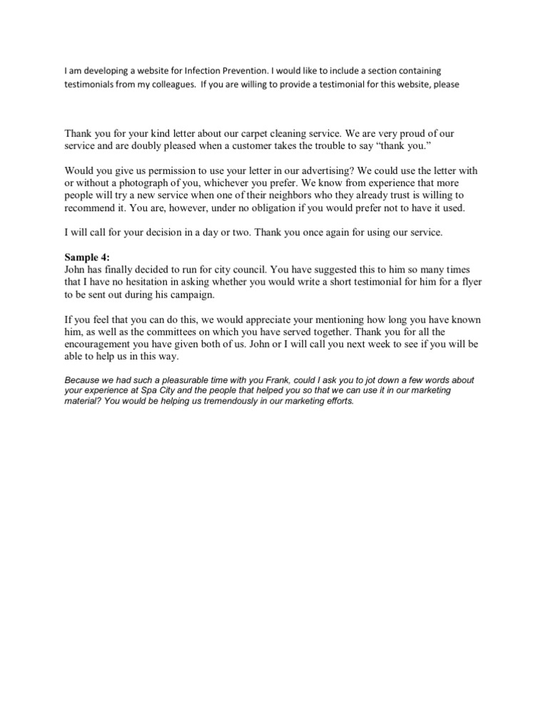 Testimonial Letter | PDF | Marketing | Business Economics