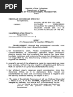 Reply Affidavit Sample | PDF | Criminal Justice | Crime & Violence