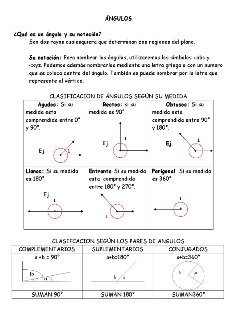Conceptos y Operaciones con Ángulos | PDF | Ángulo | Perpendicular