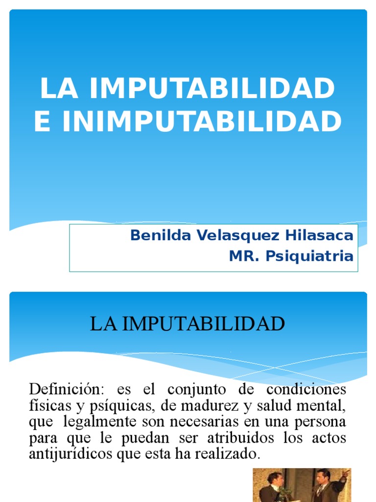 La Imputabilidad e Inimputabilidad | PDF