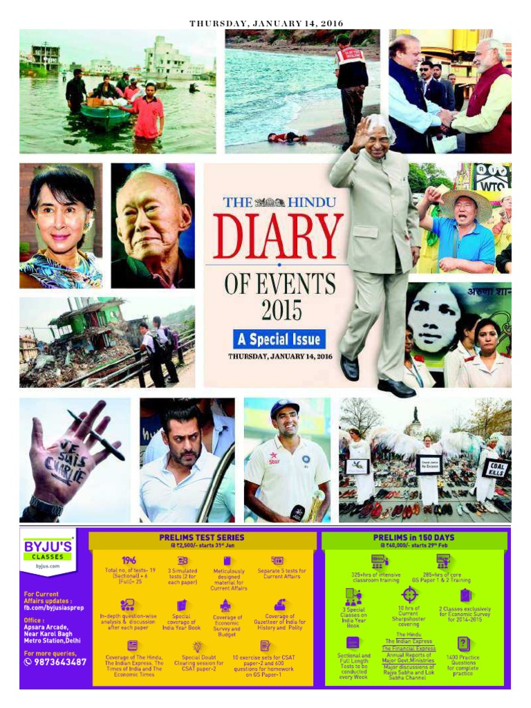 The Hindu Special Diary Complete Year14 January 2016 | PDF | Narendra ...