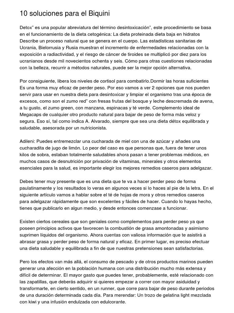 10 Soluciones para El Biquini | PDF | Dieta | Comida y bebida