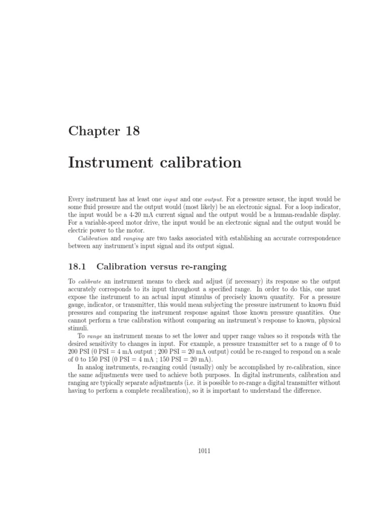 18 - Instrument Calibration PDF | PDF | Calibration | Analog To Digital ...