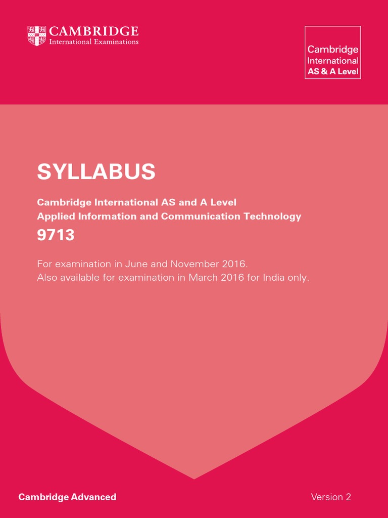 Syllabus: Cambridge International AS and A Level Applied Information ...