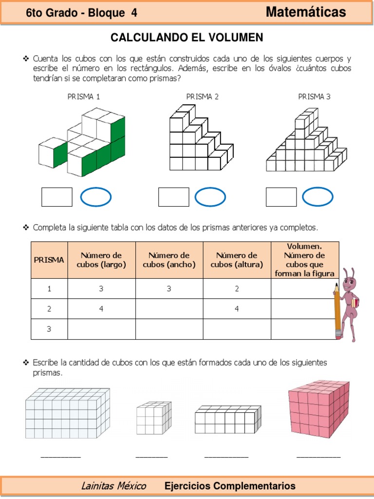 6to Grado - Matemáticas - Cálculo de Volumen