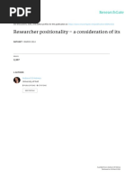 Researcher Positionality - A Consideration of Its Influence and Place ...