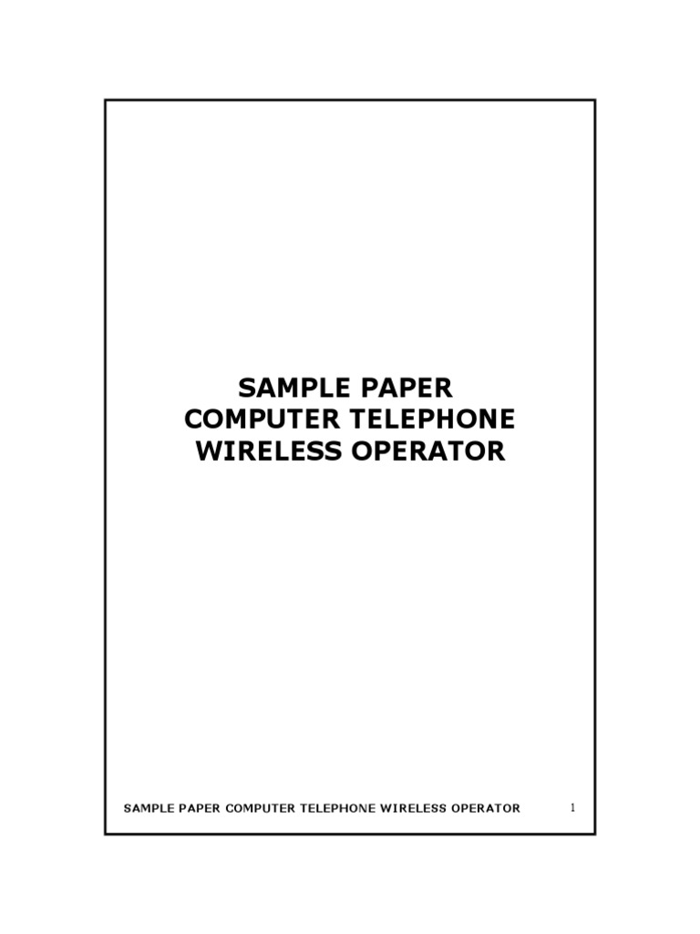 Computer Telephone Wireless Operator | PDF