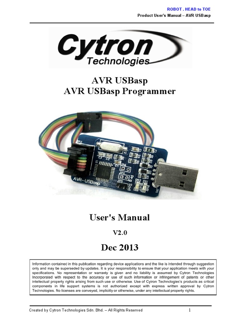 AVR USBasp Users Manual PDF | PDF | Arduino | Office Equipment
