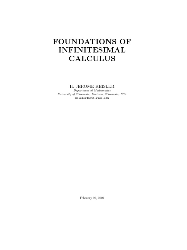 Infinitesimal Calculus | PDF